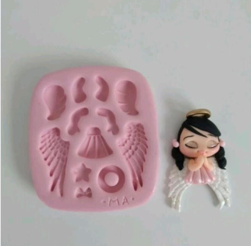 Molde de silicona - Angeles- Marcela Arteira – Crea con Porcelana Fría